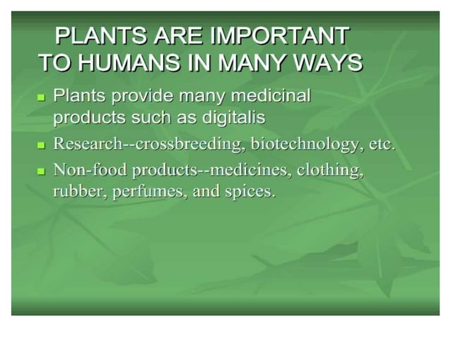 76. biodiversity and importance of plants to humans , A Presentation By ...