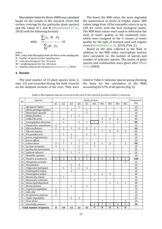 Macrophytes in the assessment of river ecological condition on the ...