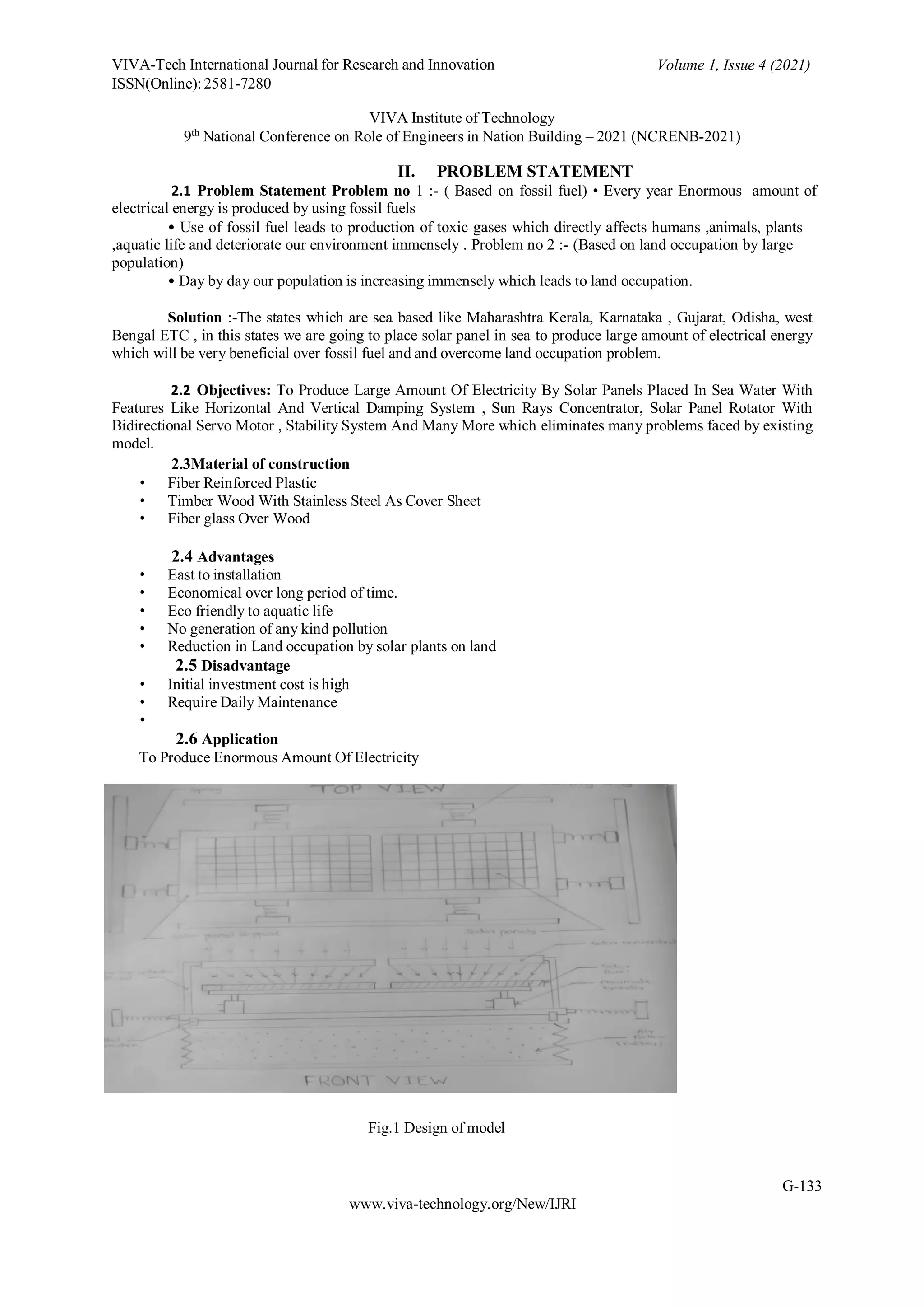 DESIGN AND FABRICATION OF FLOATING SOLAR POWER PLANT | PDF