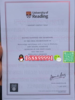 University of Reading degree offer diploma Transcript | PDF
