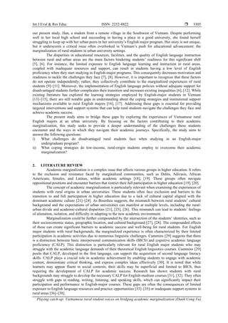 Playing catch-up: Vietnamese rural student voices on bridging academic ...