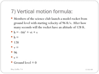 7.6 Using The Quadratic Formula | PPT