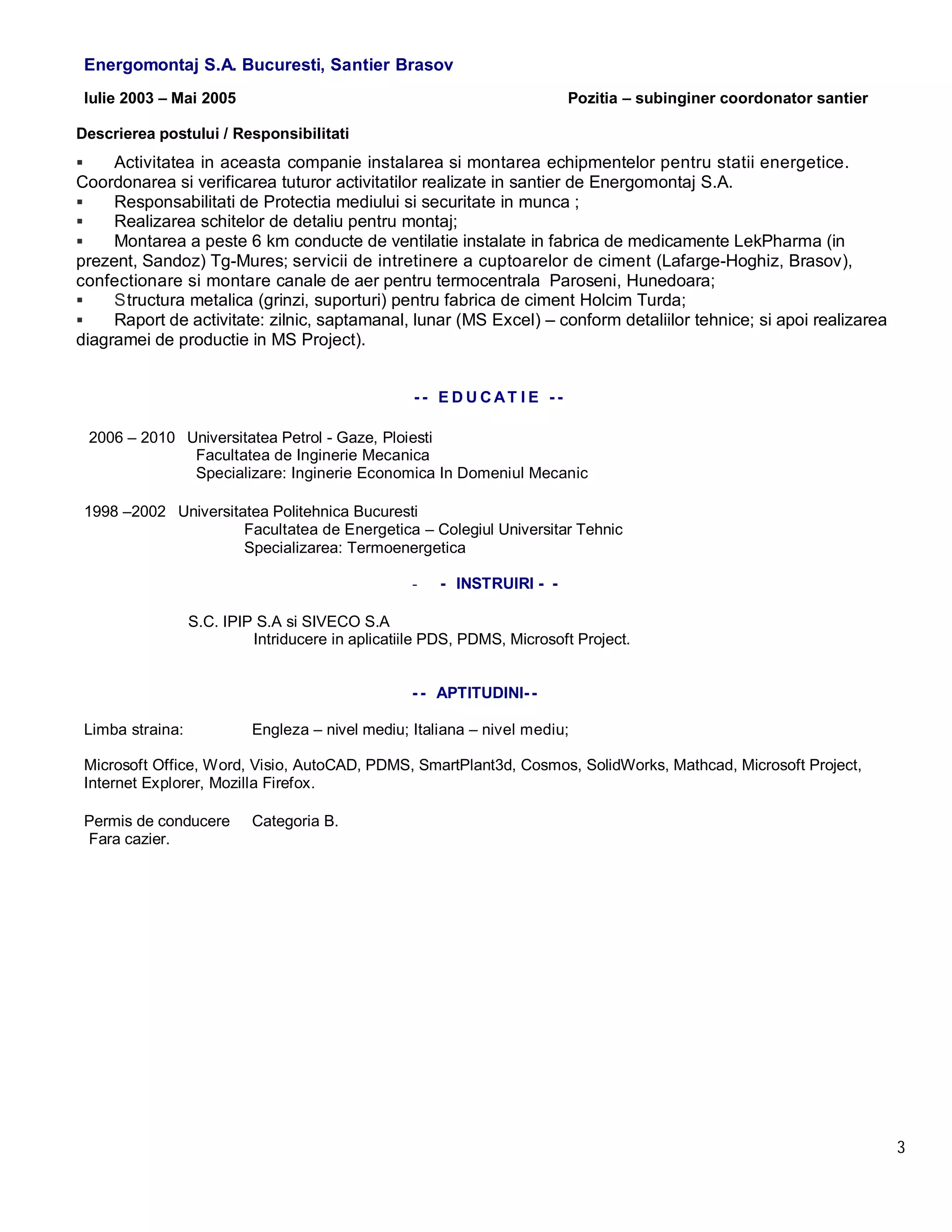 George_Petrescu_CVRO | PDF