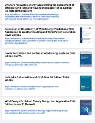 Understanding Wind Power Technology Theory Deployment and Optimisation ...
