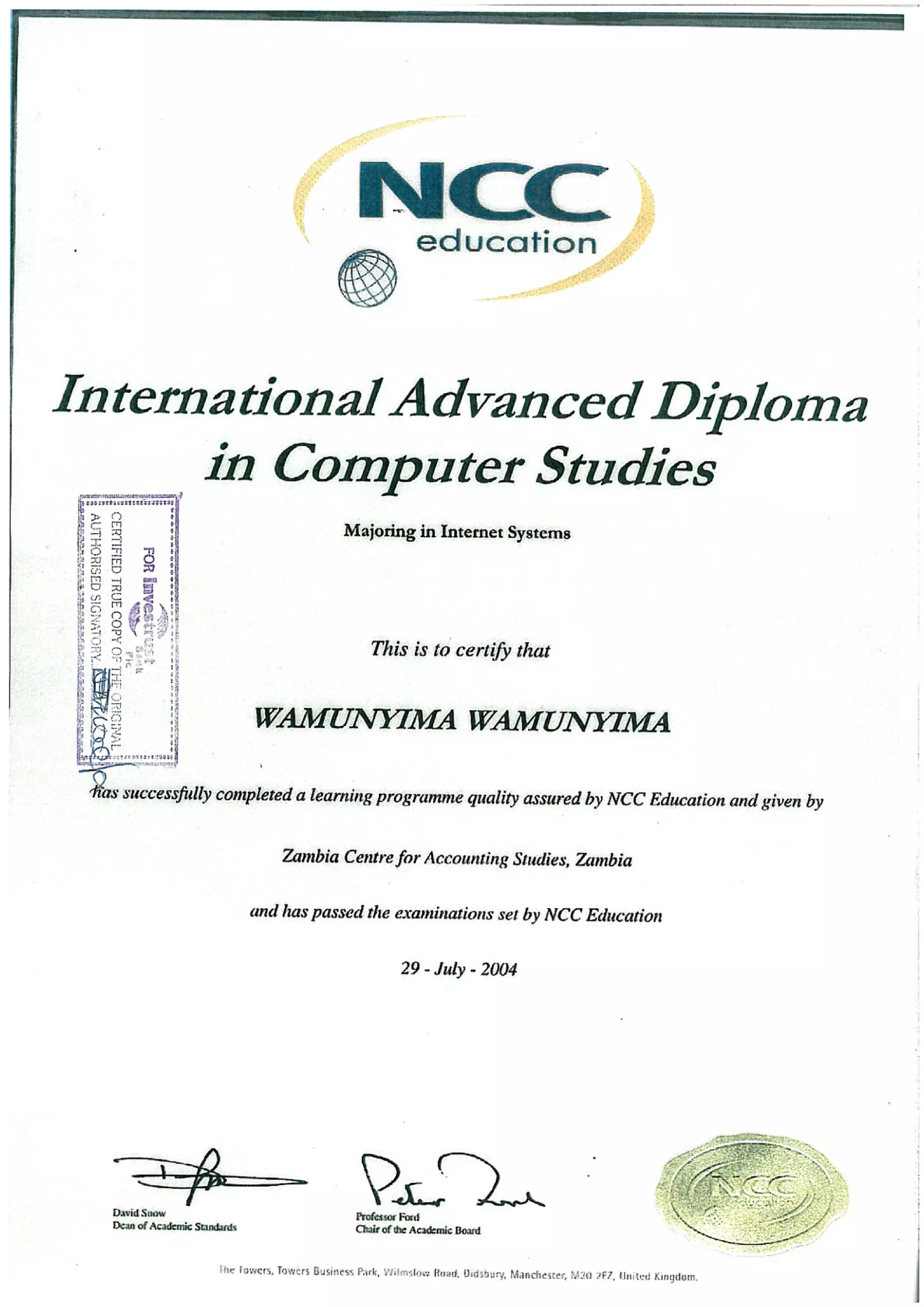 Advanced Diploma Certificate | PDF