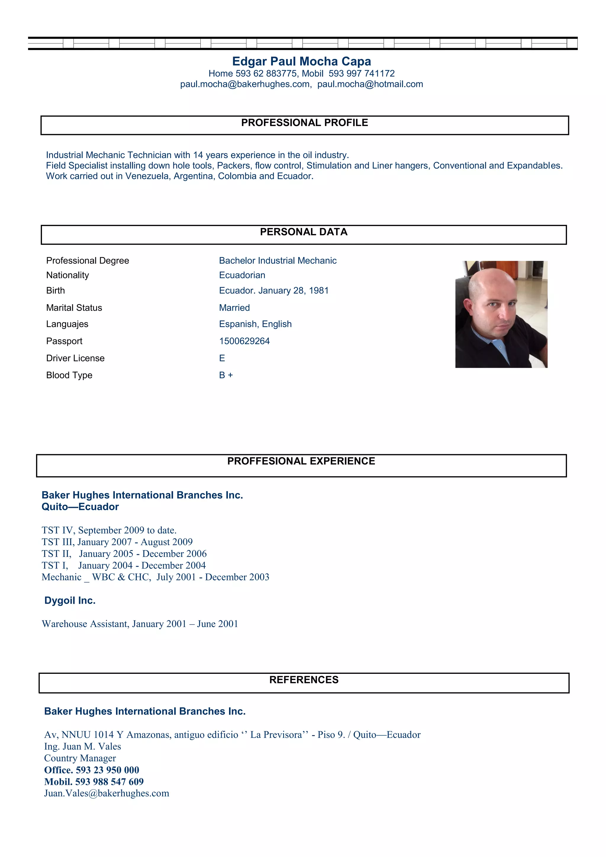 Curriculum Sr. Paul Mocha | PDF