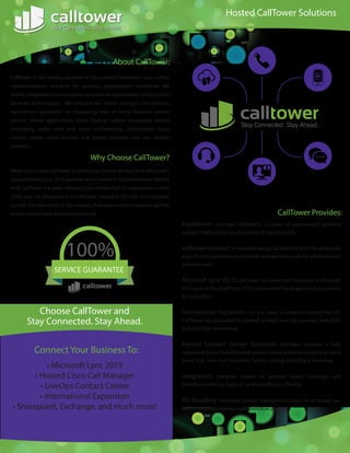 Choose CallTower and Stay Connected. Stay Ahead! | PDF