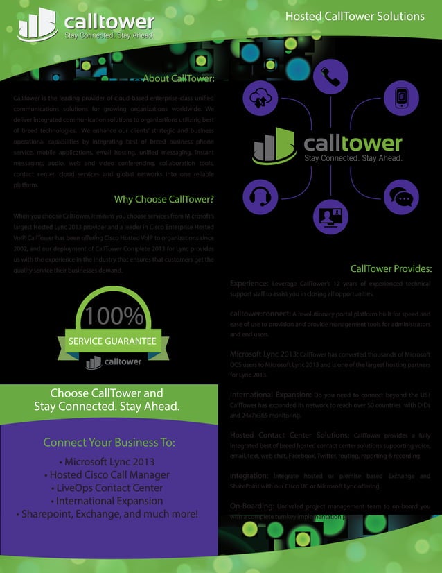 Choose CallTower and Stay Connected. Stay Ahead! | PDF