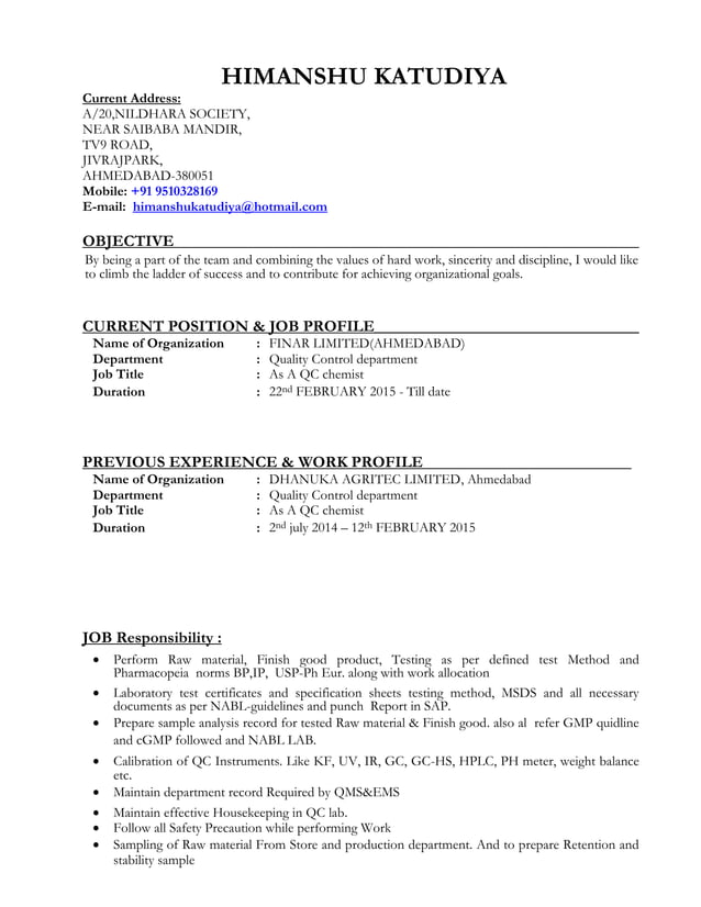 Himanshu Resume | PDF