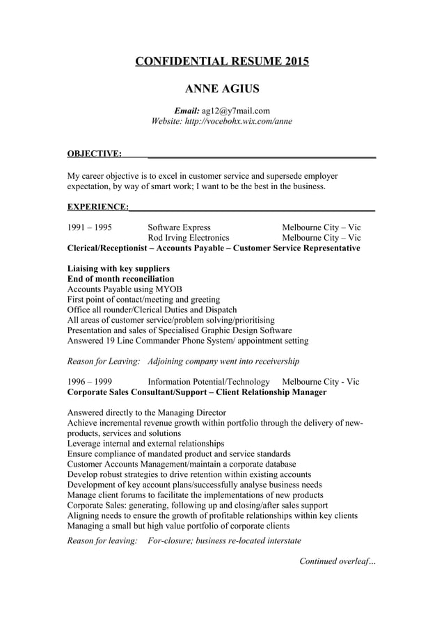 CONFIDENTIAL RESUME - Anne Agius12 Complete Docs | PDF