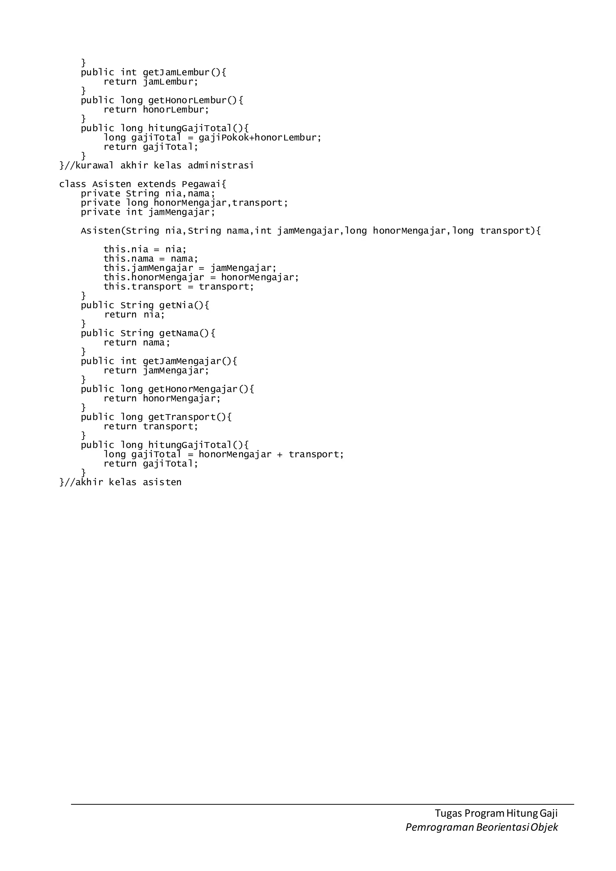source-code-program-menghitung-gaji-pegawai | DOCX | Programming Languages | Computing