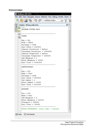 source-code-program-menghitung-gaji-pegawai | DOCX | Programming Languages | Computing