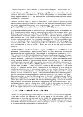 ADAPTIVE HANDOVER HYSTERESIS AND CALL ADMISSION CONTROL FOR MOBILE ...