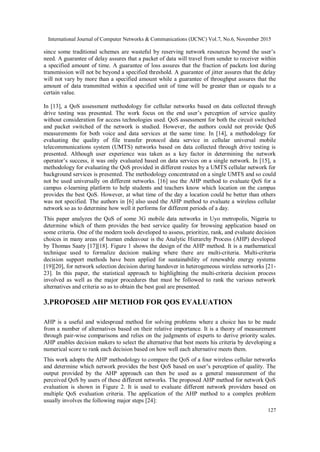 ANALYTIC HIERARCHY PROCESS FOR QOS EVALUATION OF MOBILE DATA NETWORKS | PDF