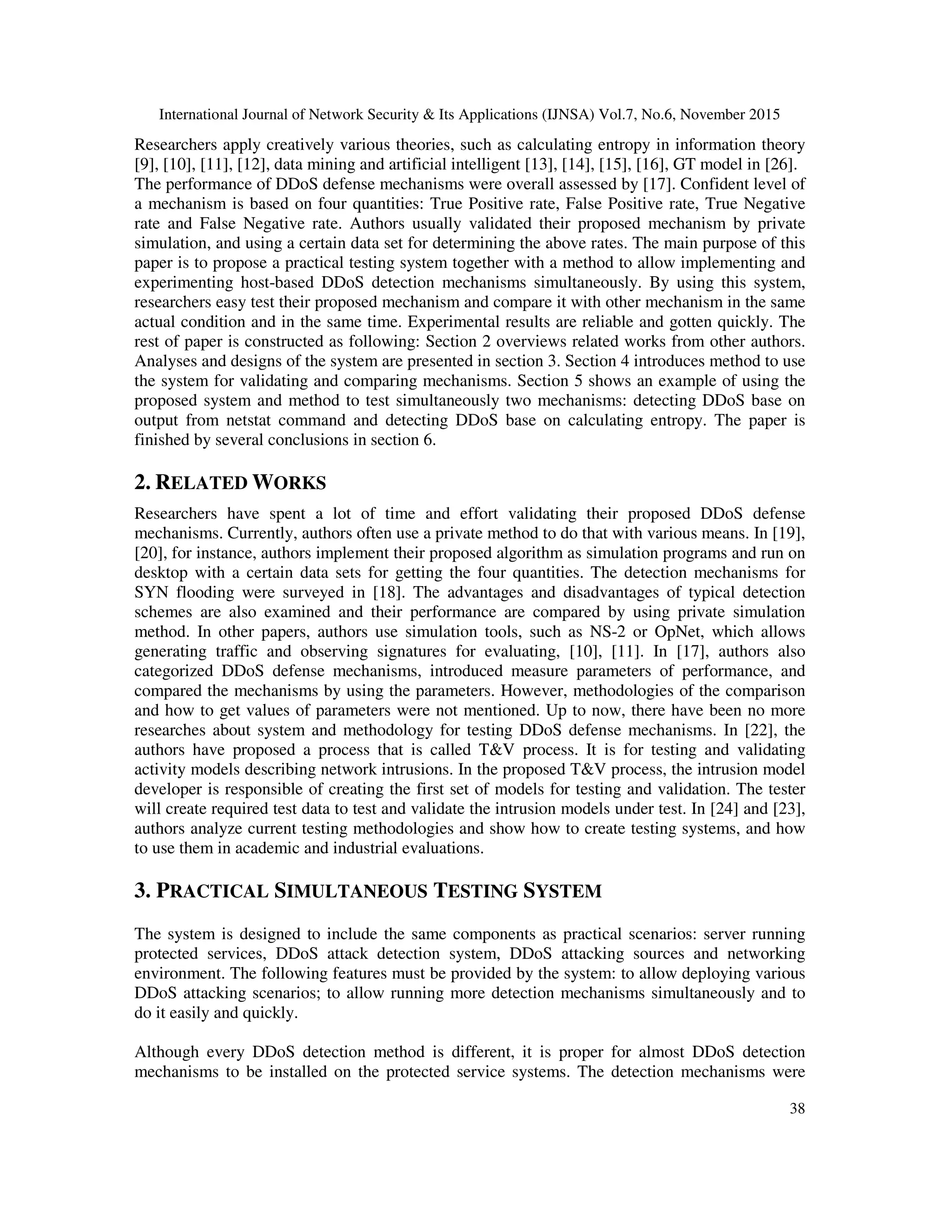 A System For Validating And Comparing Host Based Ddos Detection