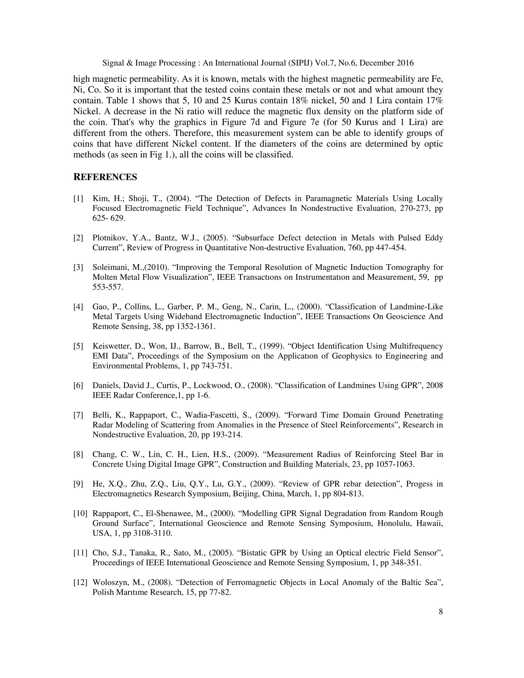 A FLUXGATE SENSOR APPLICATION: COIN IDENTIFICATION | PDF