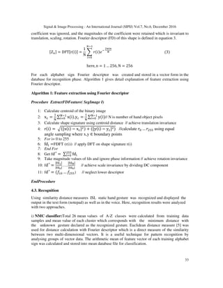 VISION BASED HAND GESTURE RECOGNITION USING FOURIER DESCRIPTOR FOR INDIAN SIGN LANGUAGE | PDF ...