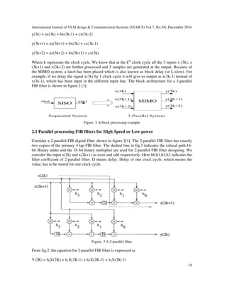 VLSI IMPLEMENTATION OF AREA EFFICIENT 2-PARALLEL FIR DIGITAL FILTER | PDF