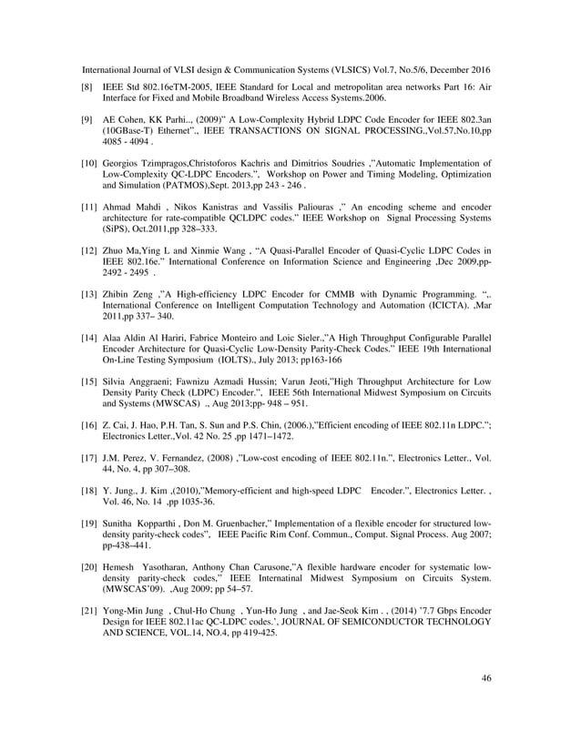 Reduced Complexity Quasi Cyclic Ldpc Encoder For Ieee 802 11n Pdf