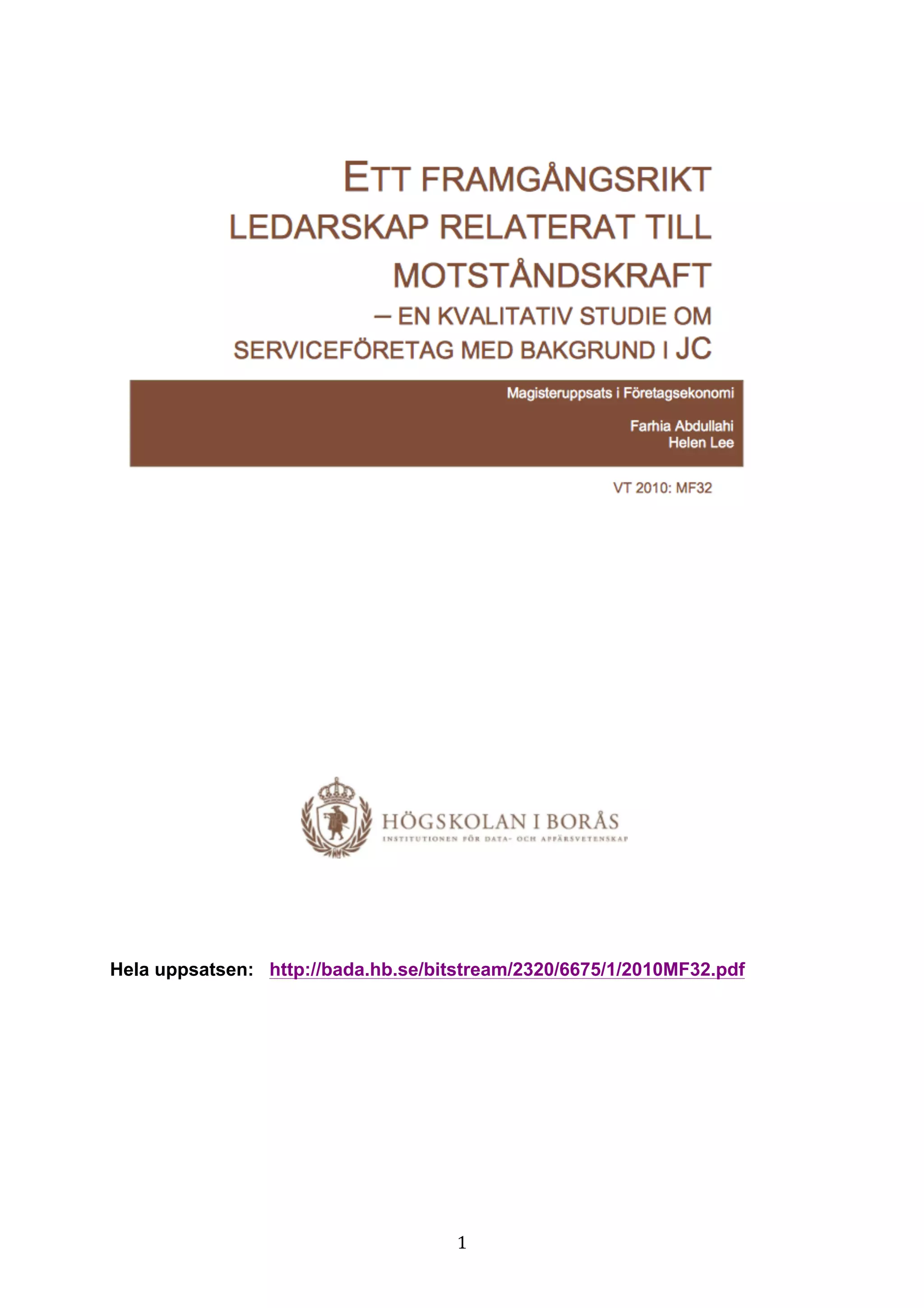 Uppsats JC Ledarskap | PDF