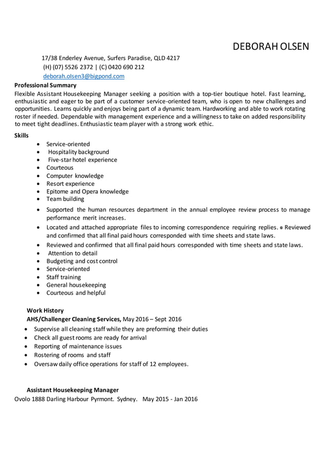 Deborah Olsen , Resume Sept 2016 | PDF