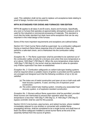 Burner Management Flame Detection Requirements and Exceptions | PDF