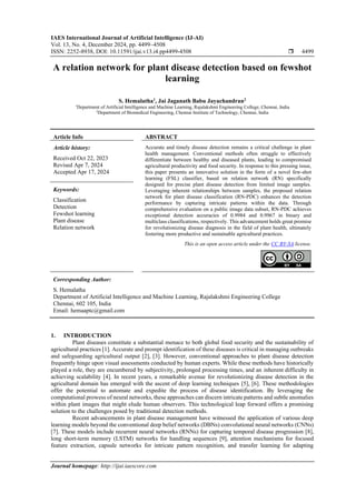 A relation network for plant disease detection based on fewshot ...