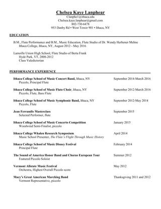Music Resume_Chelsea Kaye Lanphear | PDF