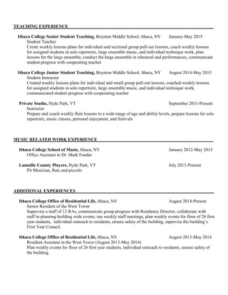 Music Resume_Chelsea Kaye Lanphear | PDF