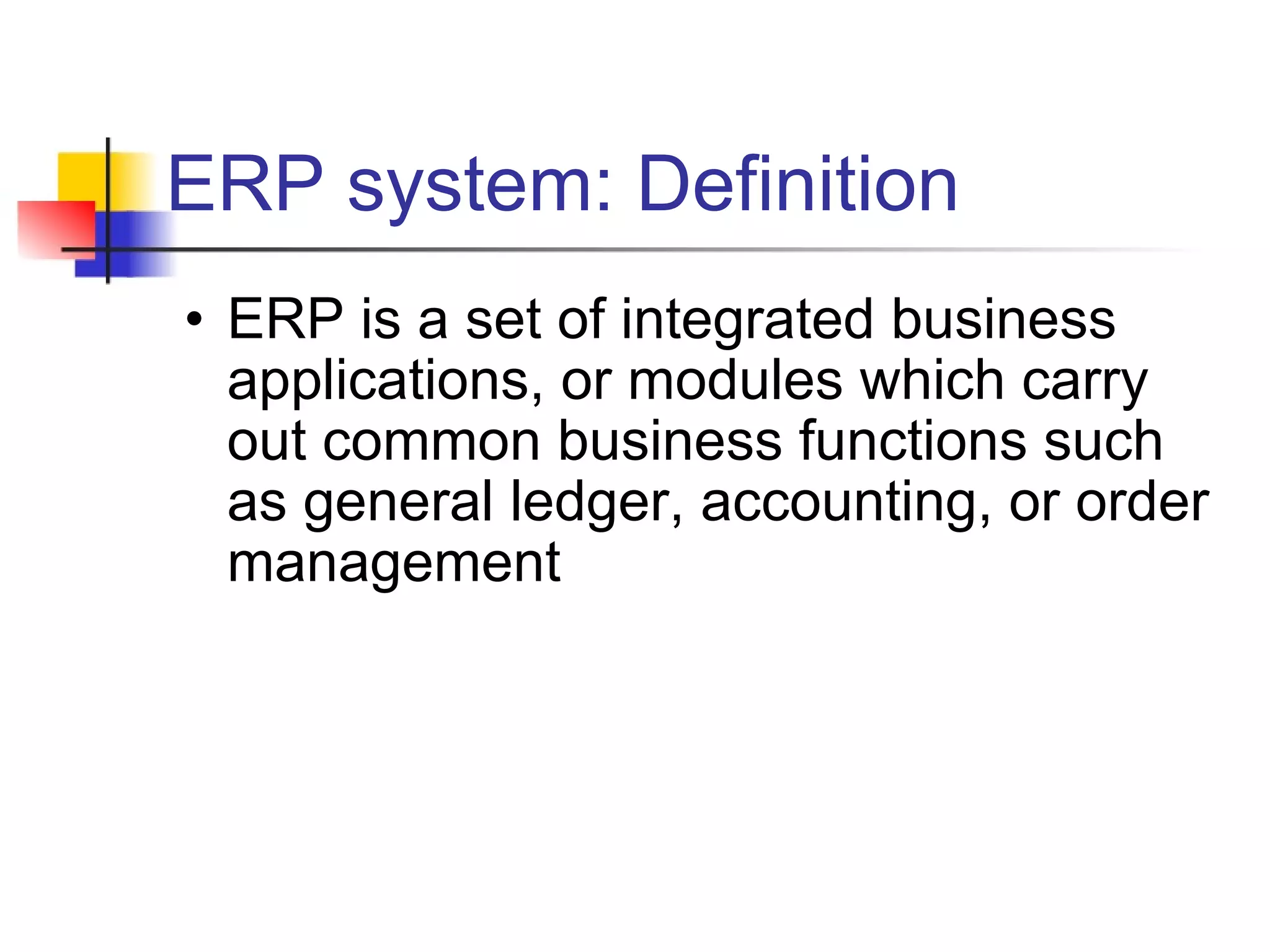 Lect 1 Introduction to ERP | PPT | Technology & Computing