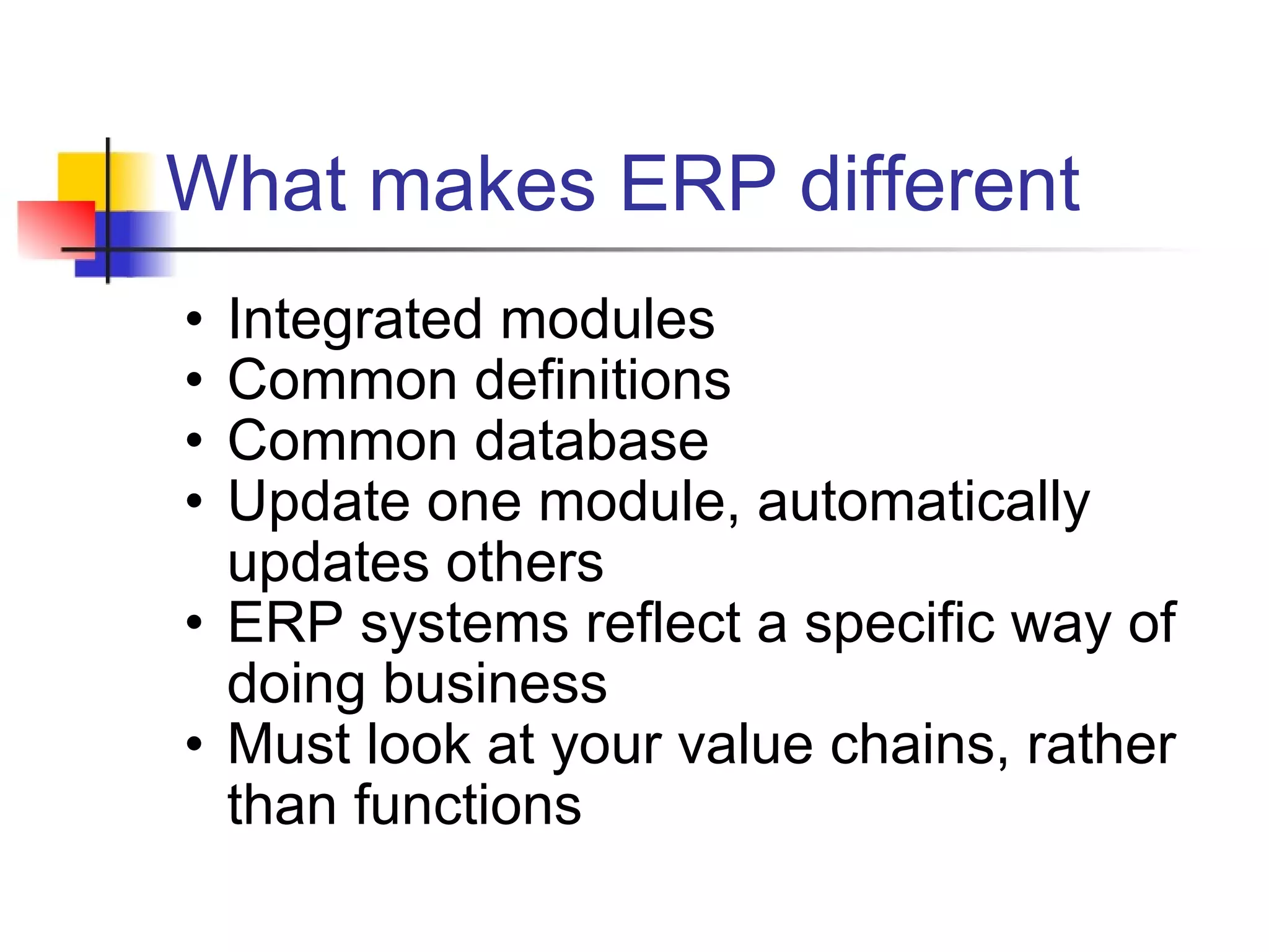 Lect 1 Introduction to ERP | PPT | Technology & Computing