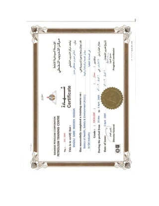 HSE Certificate | PDF