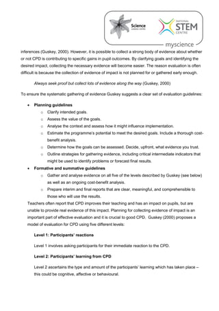 3A - Effective evaluation of the impact of CPD - What does research ...