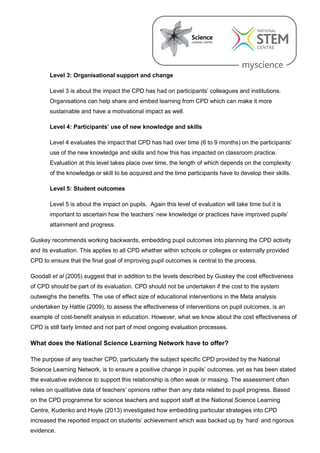 3A - Effective evaluation of the impact of CPD - What does research ...