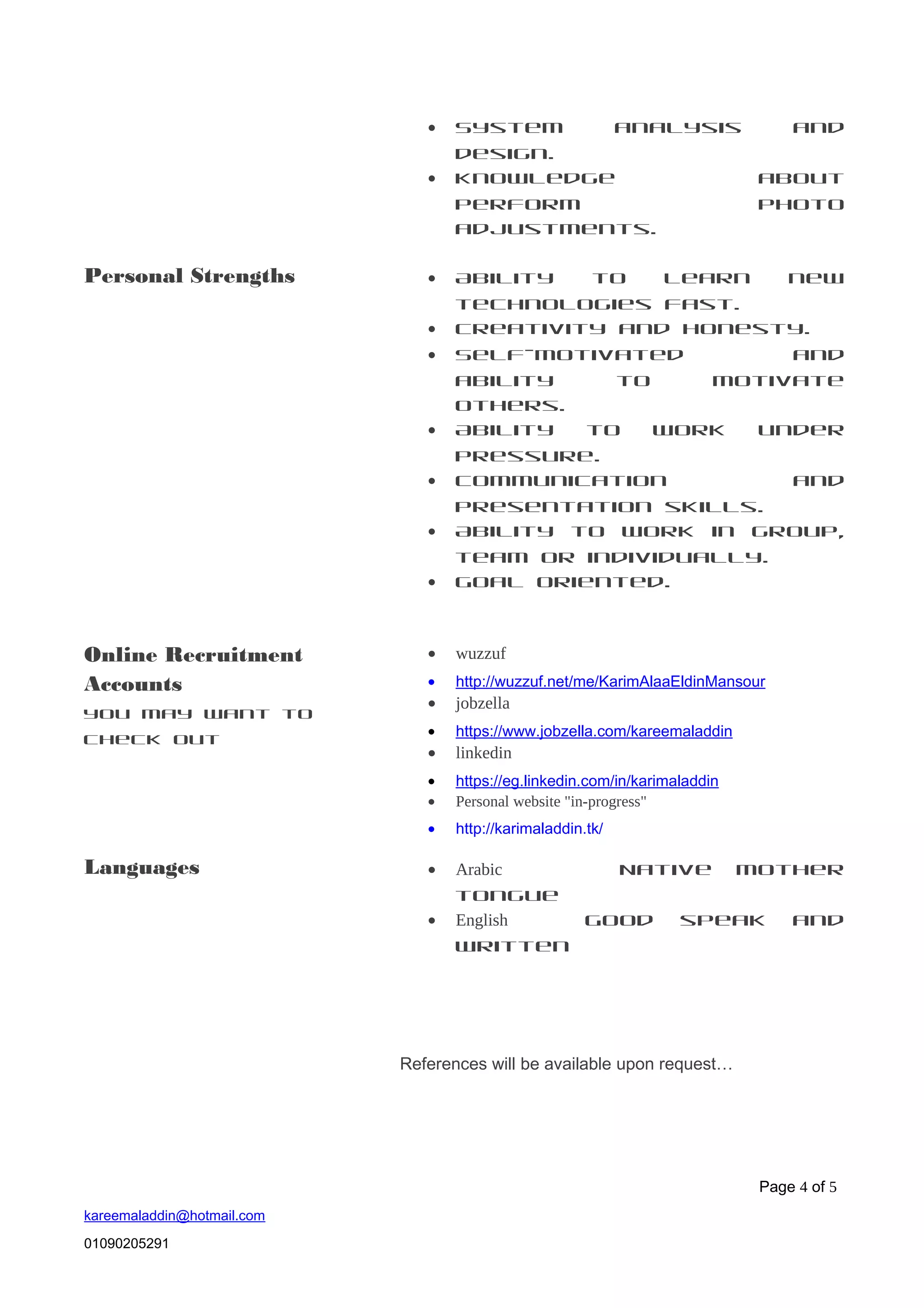 Karim Alaa Eldin Mansour | DOC | Web Development | Internet