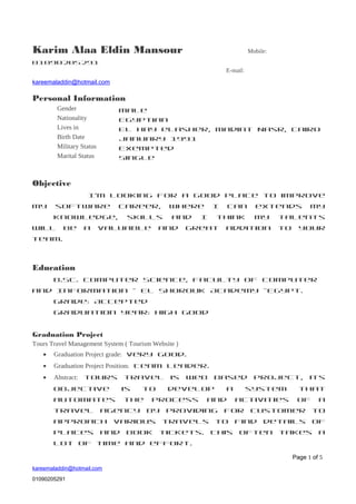 Karim Alaa Eldin Mansour | DOC | Web Development | Internet