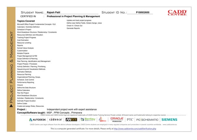 MSP and PRIMAVERA 6 | PPT