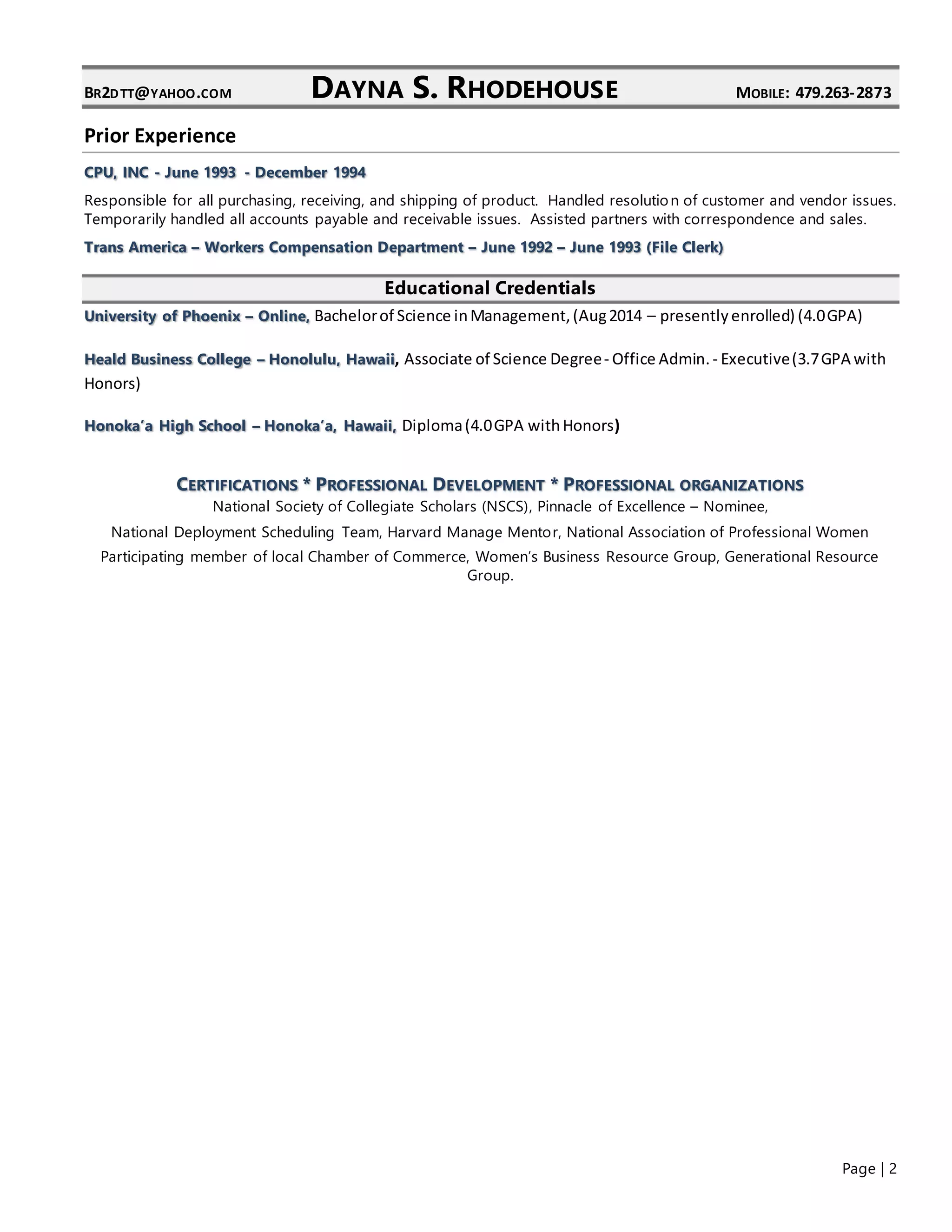 DR_Resume102015 | DOCX | Sales | Business