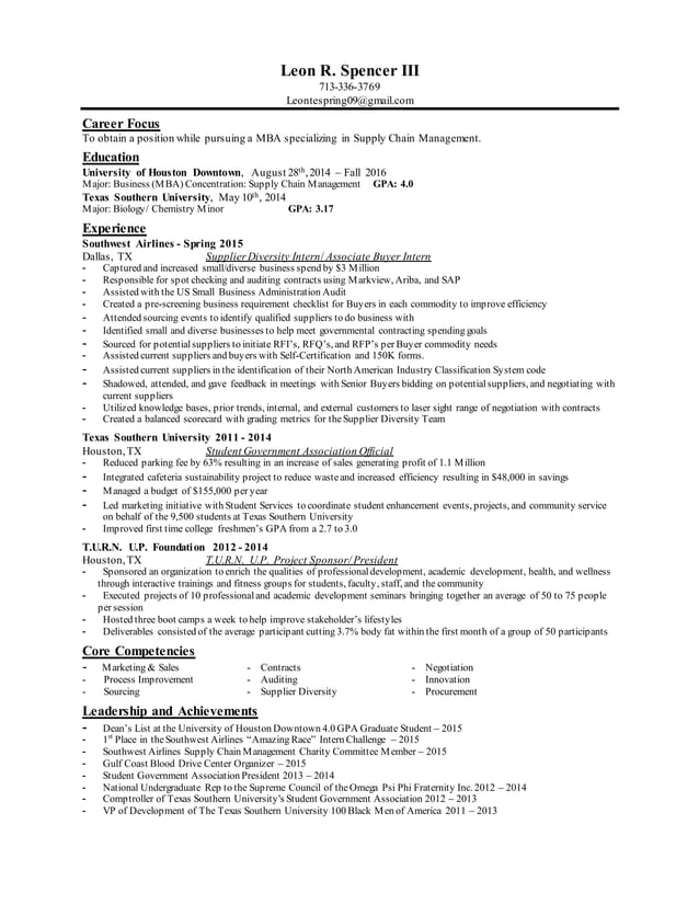 Leon R Spencer III Supply Chain Management Resume2 | PDF
