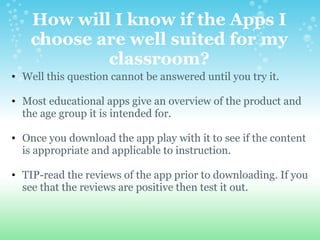 Using Apps for Instruction | PPT