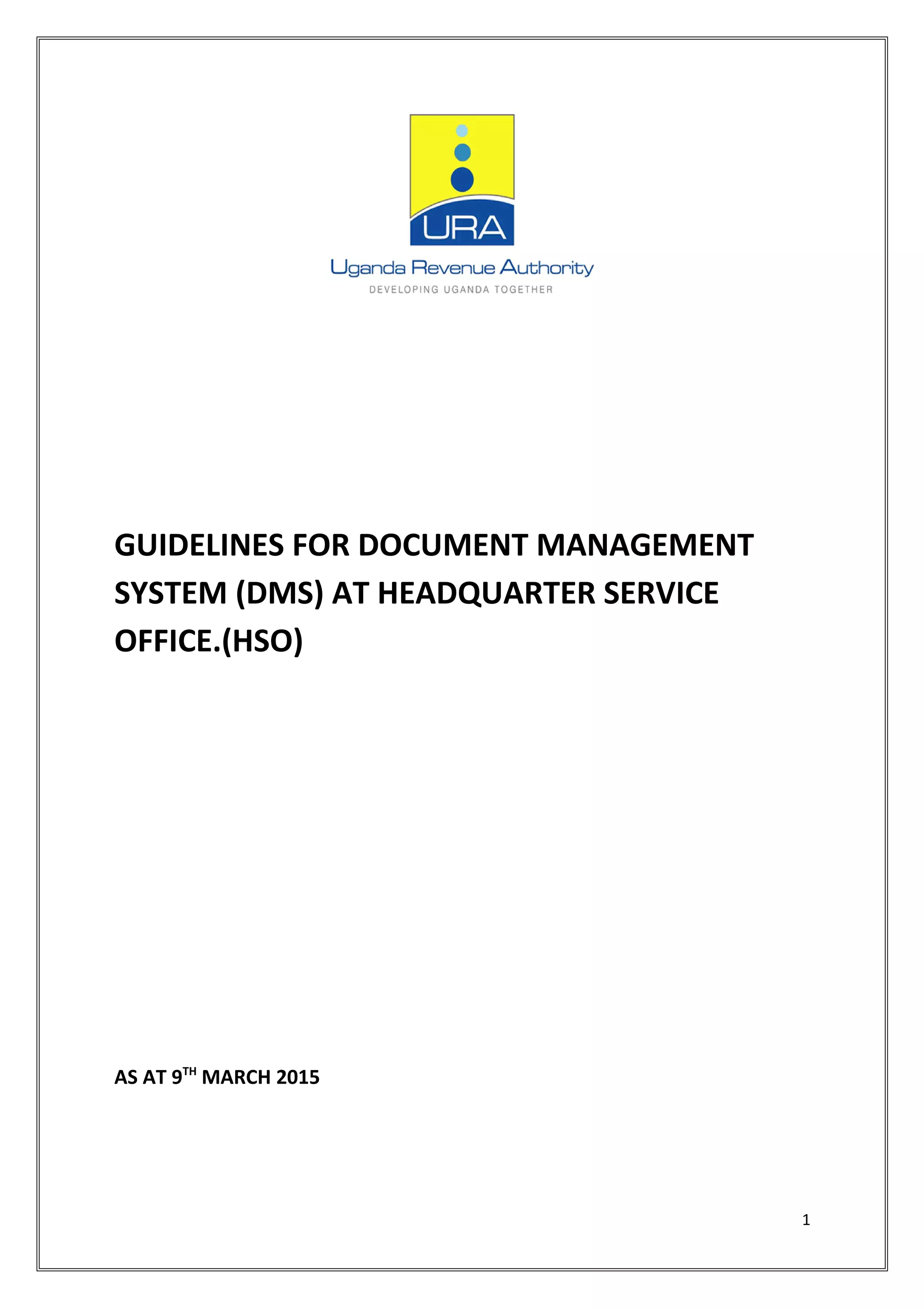 GUIDELINES FOR DOCUMENT MANAGEMENT SYSTEM 23 | PDF