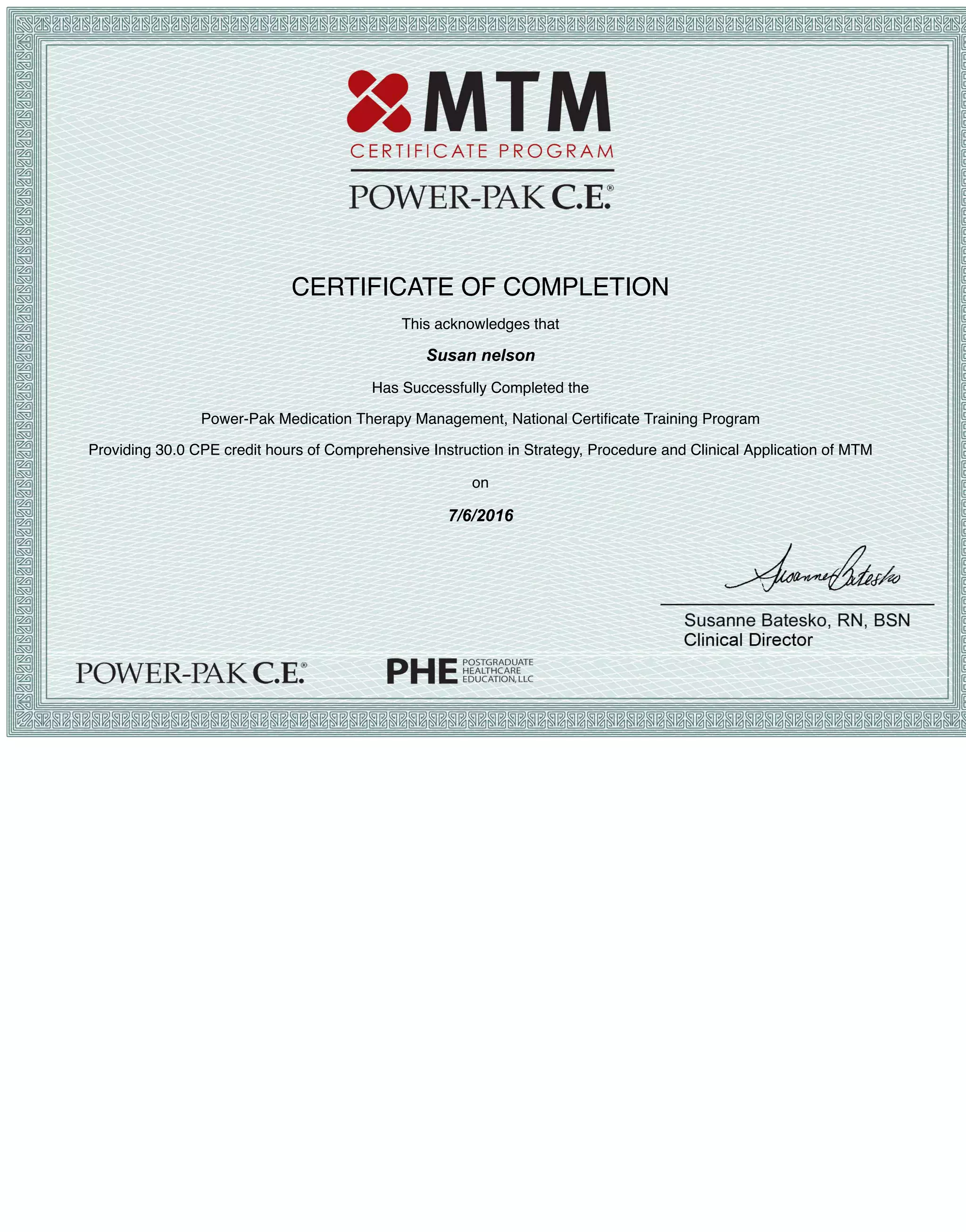 MTM certificate | PDF | Physical Therapy | Wellness