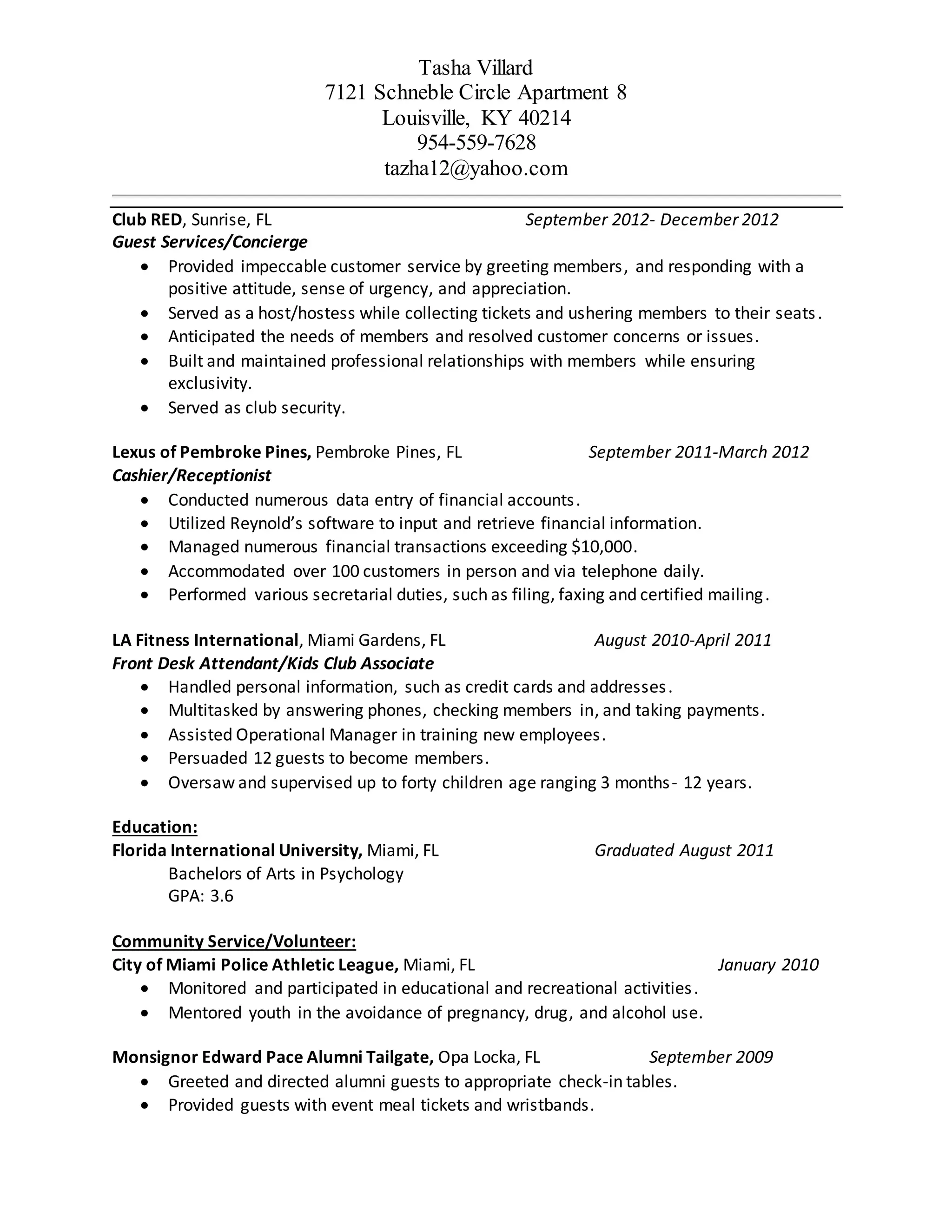 Tasha Villard Resume | DOCX