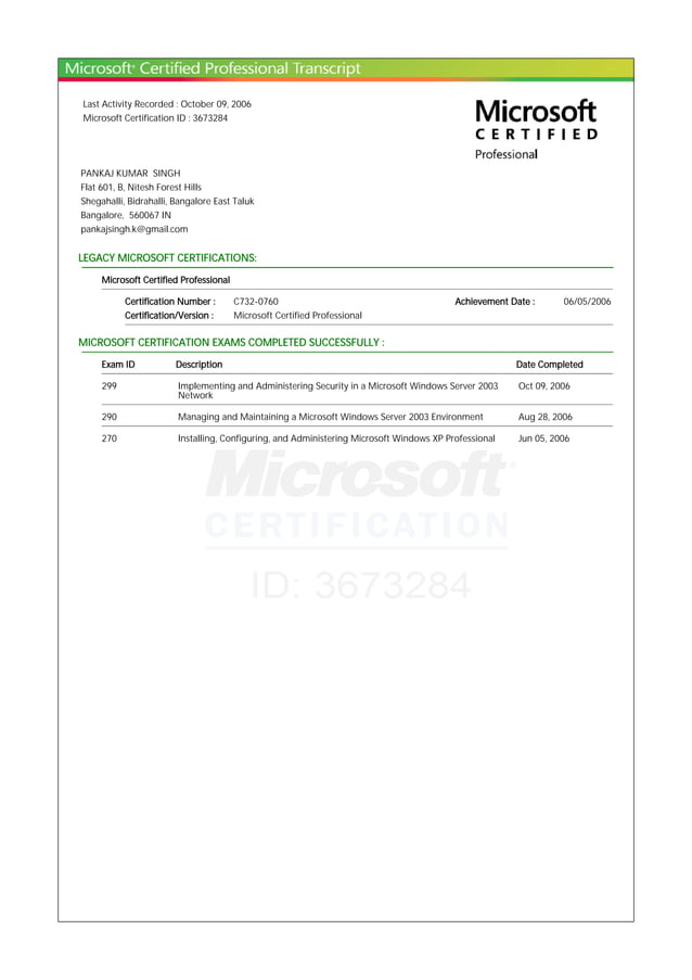 MS_Learning_Transcript | PDF