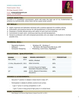 sulagna's resume | DOC | Careers