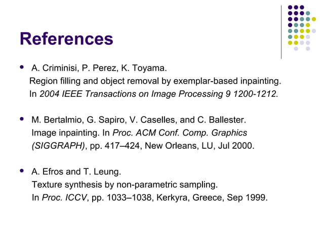 Image Inpainting | PPT