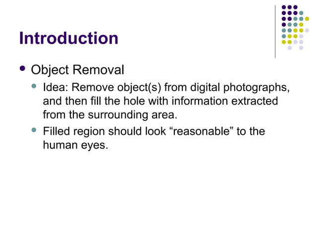 Image Inpainting | PPT