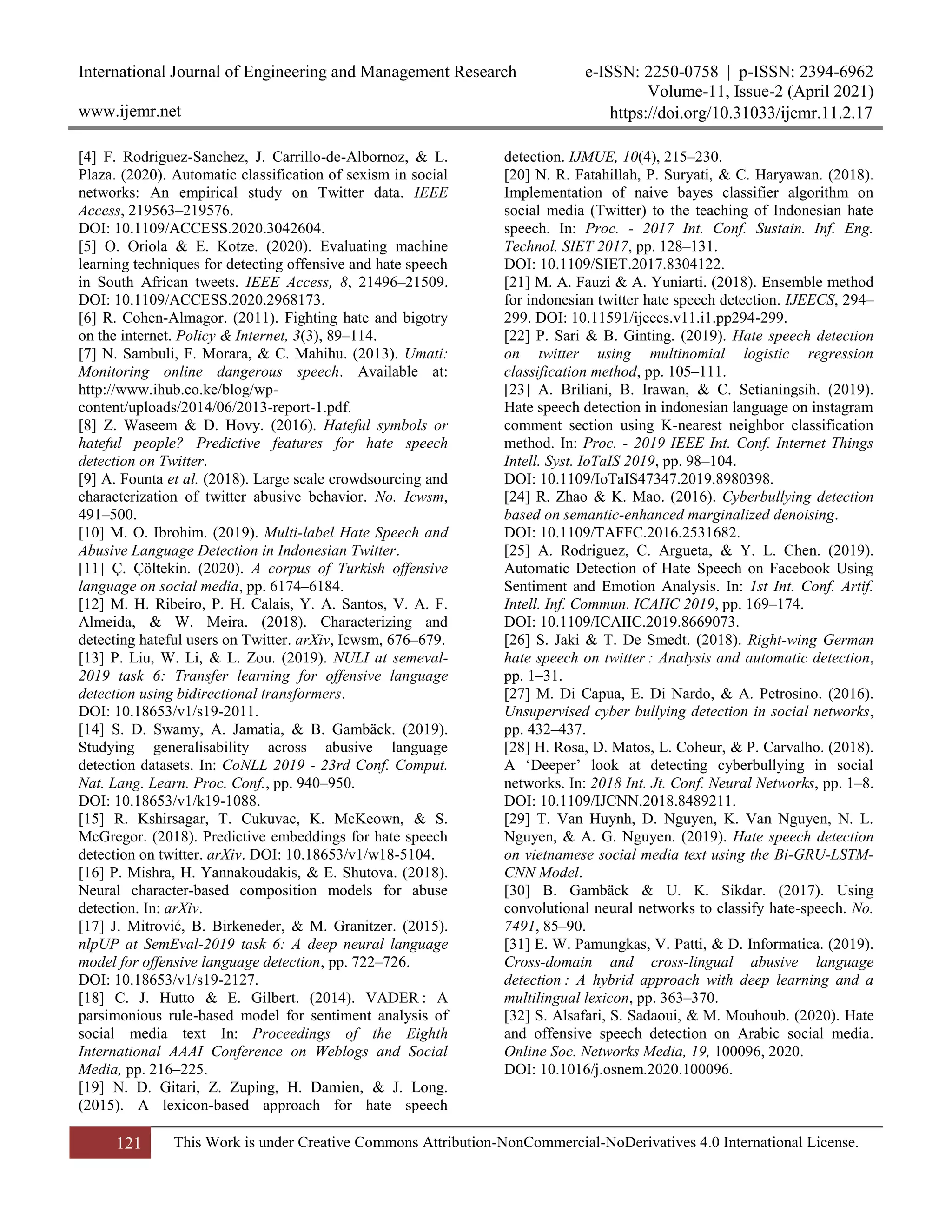 Automatic Hate Speech Detection: A Literature Review | PDF