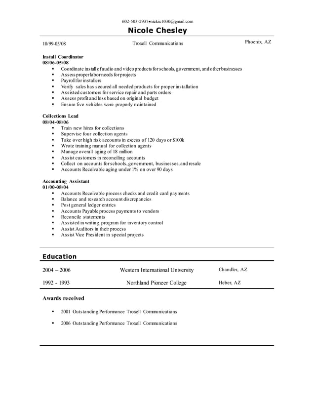Nicki Resume 2 av | PDF