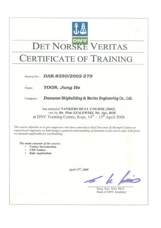 DNV TRAINING CERT(TANKER) | PDF